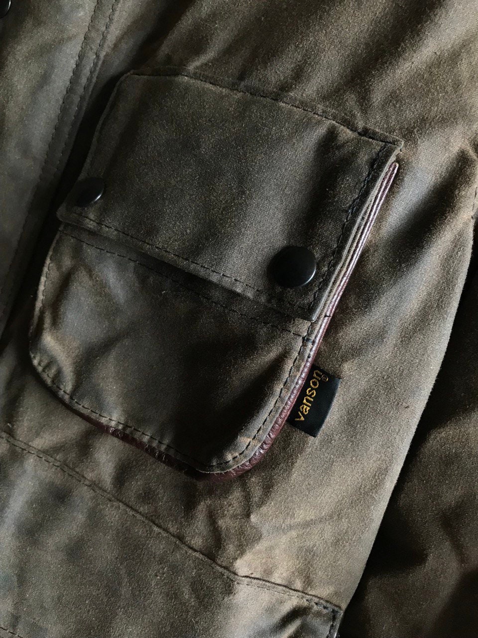 VANSON Leather Wax Jacket / Stormer Trials Jacket / Motorcycle Jacket ...