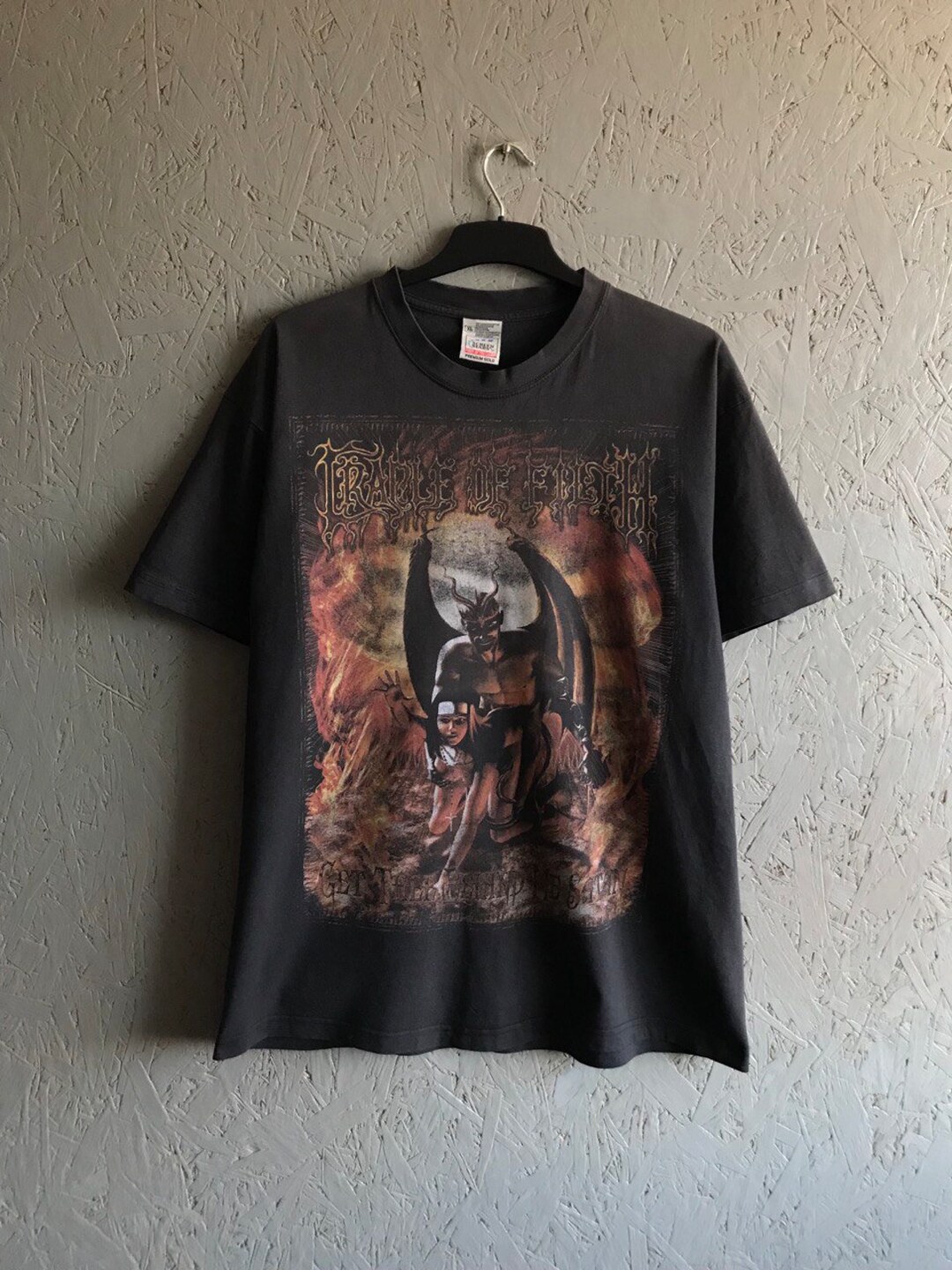 Vintage Cradle of Filth get Thee Behind Me Satan Rare Band T-shirt Size ...