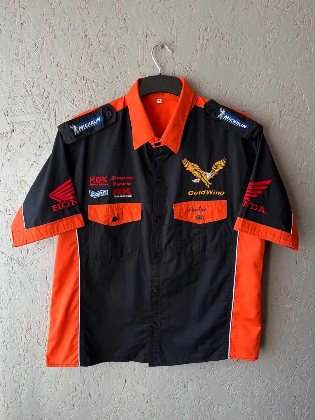 Vintage Honda Goldwing Motorcycle Shirt - Embroidered Biker Pit Shirt ...