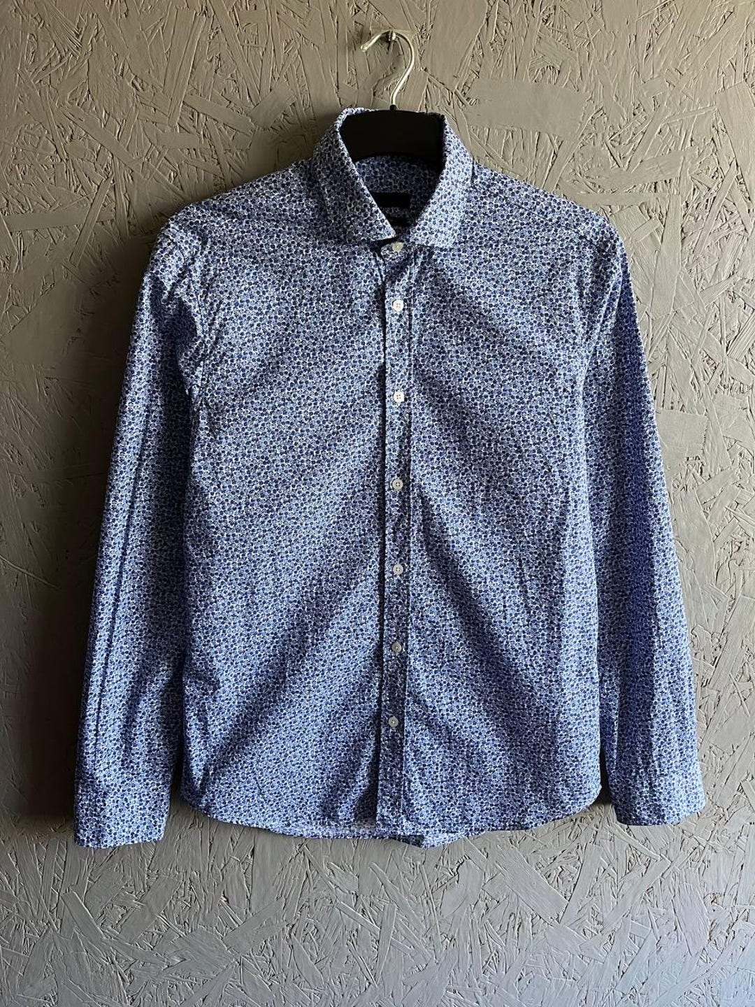 Ermenegildo Z Zegna Floral Luxury Men's Cotton Shirt Buttons Size 41/16 ...