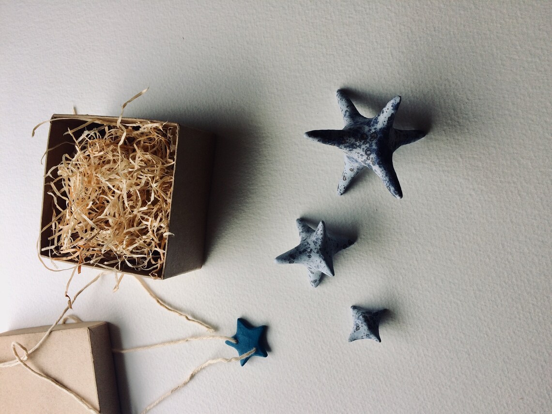 Hand Sculpted Ceramic Sea Stars: Coastal Home Decor - Etsy