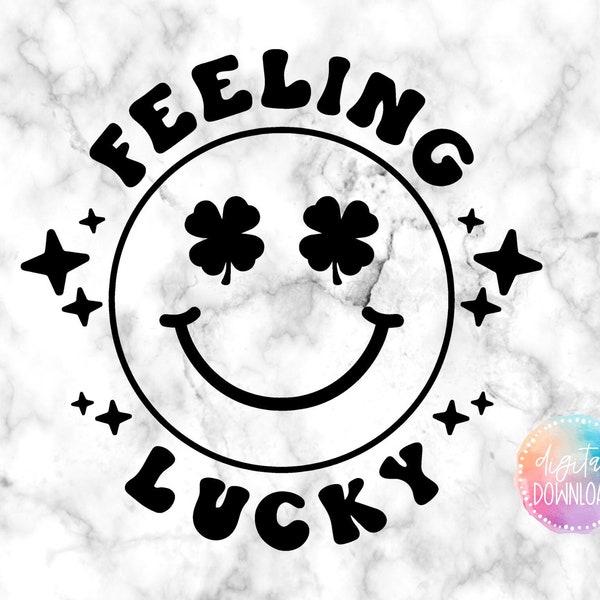 Feeling Lucky Smiley Svg - Etsy