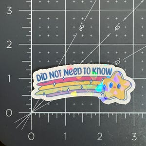 Did Not Need to Know | Holographic Sticker | Water Resistant Sticker ...