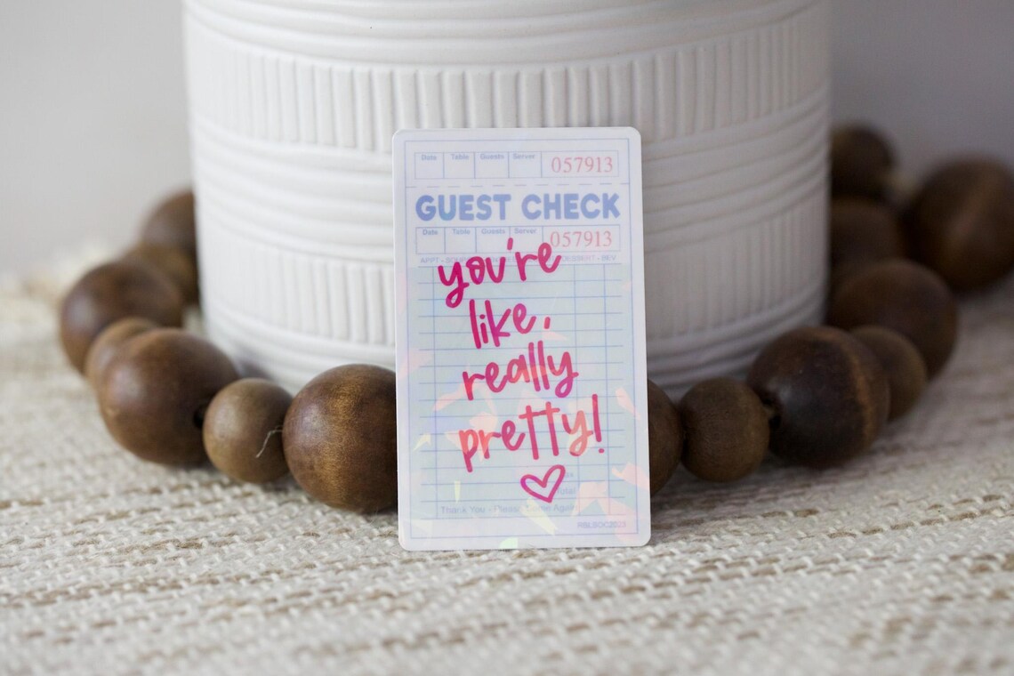 Guest Check Holographic Sticker - Etsy