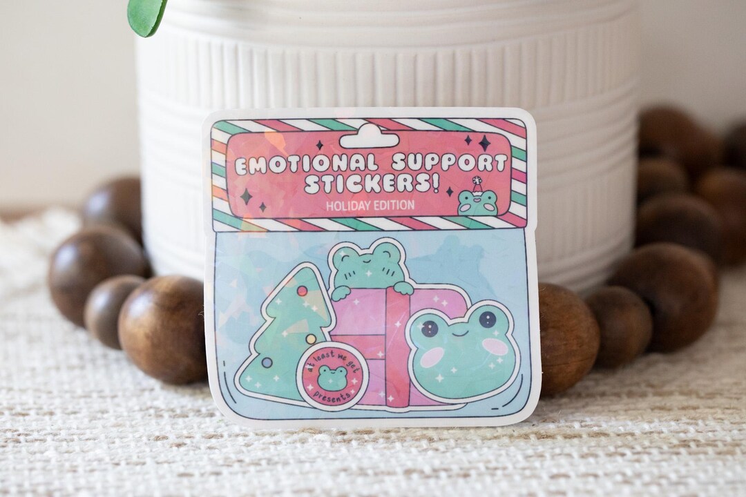 Emotional Support Sticker Holographic Sticker - Etsy