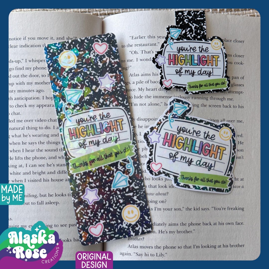 Highlight of My Day Holographic Bookmark Vinyl Sticker Magnetic ...