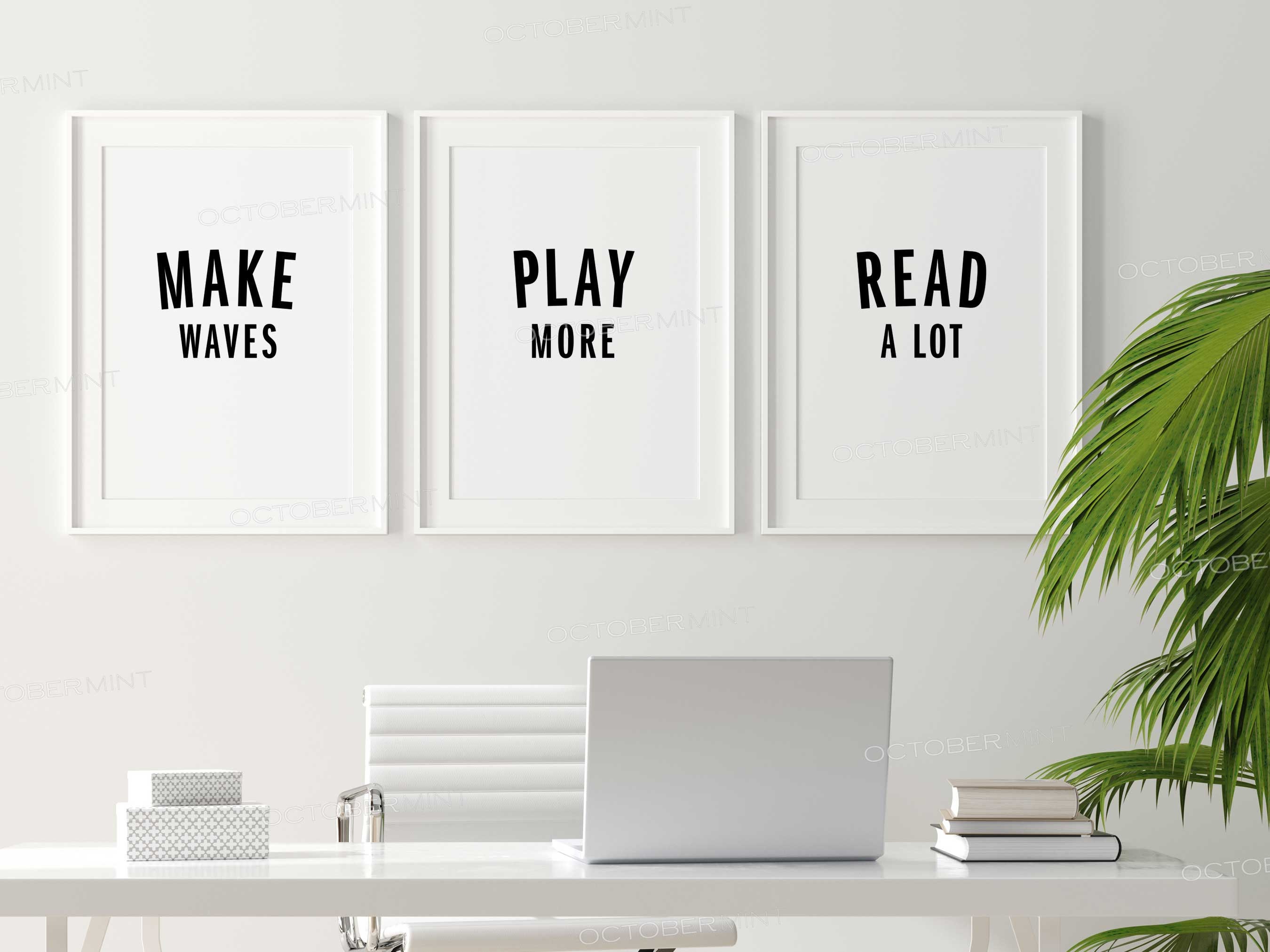 Inspirational Wall Art Set, 3 Printable Posters for Office, Studio ...