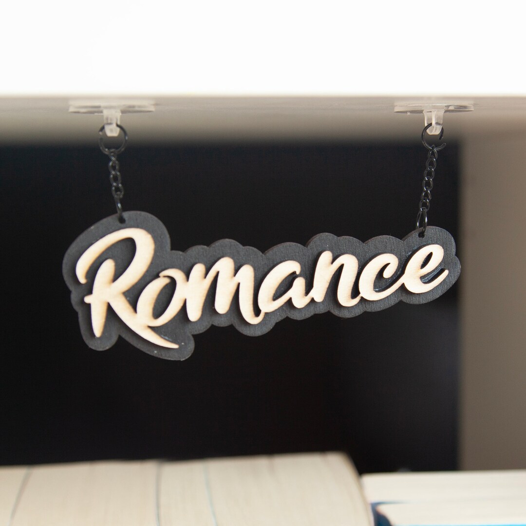 Romance Book Case Sign, Romance Bookshelf Decor, Romance Bookish ...