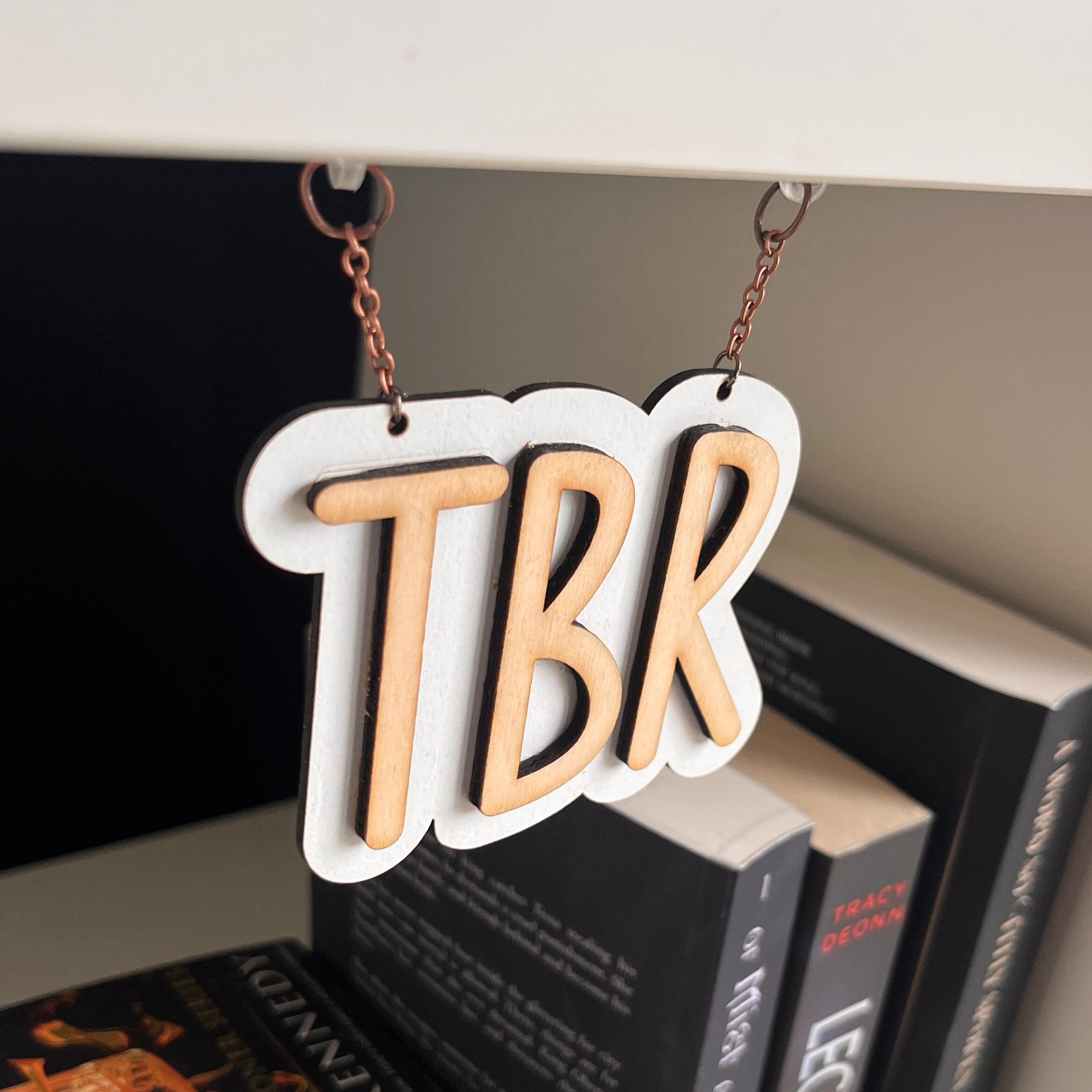 Bookshelf TBR Hanger, Book Shelf Hanger , Wooden TBR Library Sign, Book ...