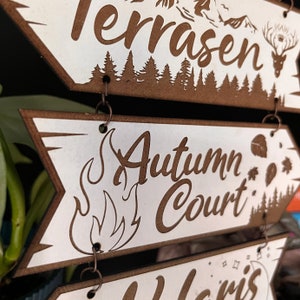 ACOTAR Signs, Officially Licensed, SJM Books Hanging Signs, Tog, Bryce ...