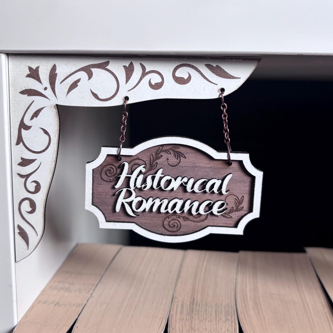 Historical Romance Bookshelf Sign, Bookshelf Romance Genres, Historical ...