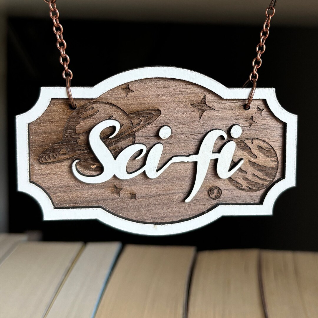 Wooden Sci-fi Bookshelf Sign: Bookish Library Decor - Etsy