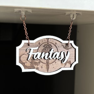 Fantasy Bookshelf Sign, Bookshelf Genre Hangers, Bookshelf Fantasy Sign ...