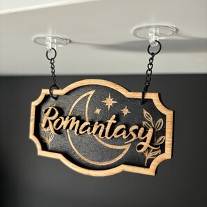Romantasy Bookshelf Sign: Wooden Bookish Library Decor - Etsy