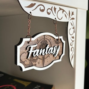 Fantasy Bookshelf Sign, Bookshelf Genre Hangers, Bookshelf Fantasy Sign ...