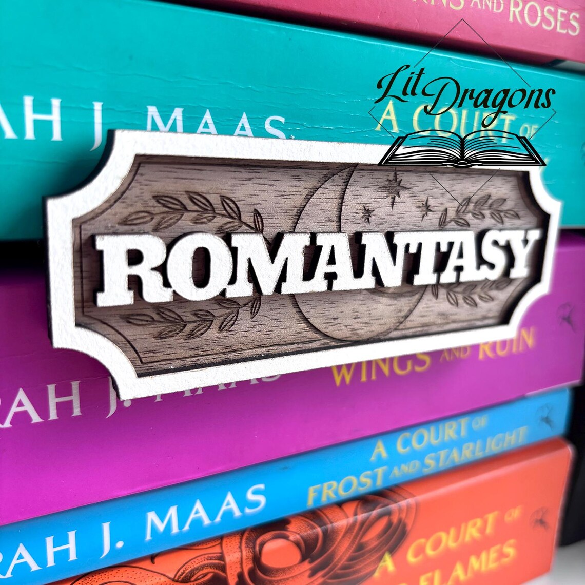 Handmade Romantasy Bookshelf Sign: Magnetic Wooden Genre Label - Etsy