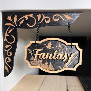 Fantasy Bookshelf Sign, Bookshelf Genre Hangers, Bookshelf Fantasy Sign ...