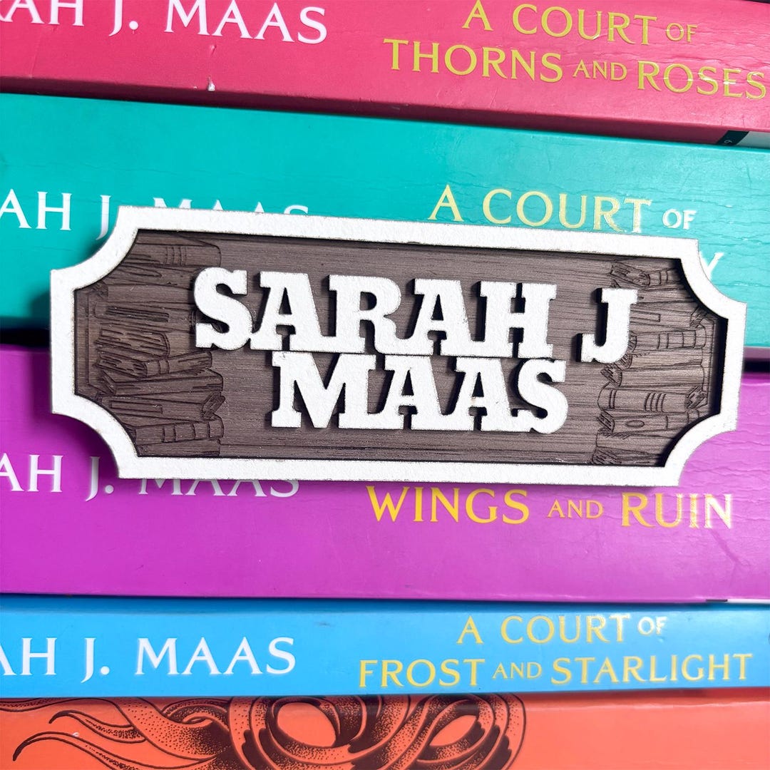 Handmade Wooden Author Bookshelf Sign: Magnetic Book Series Label - Etsy
