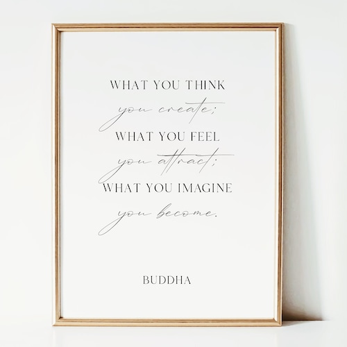 Buddha Quote What You Think You Become Buddha Wall Art - Etsy