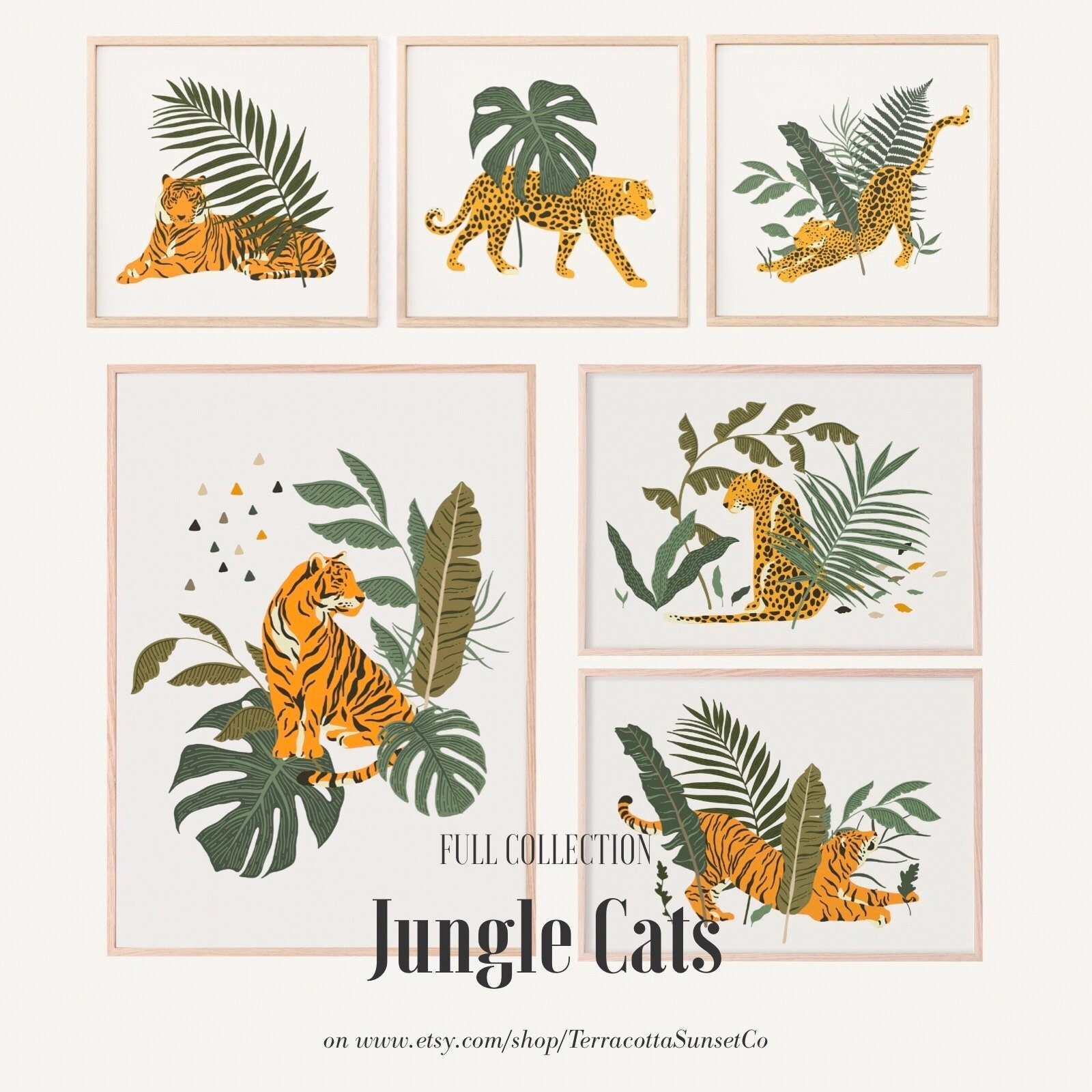 Jungle Cats Cheetah Poster Tropical Jungle Art Printable Wild - Etsy