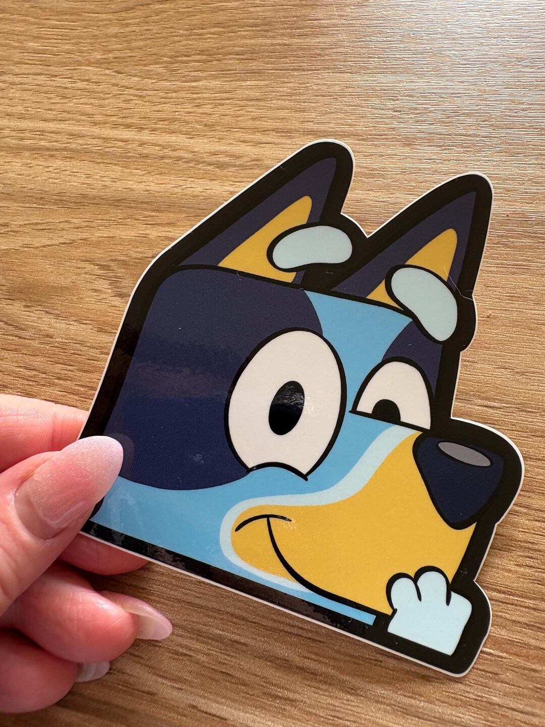 Blue Dog Peeker Bumper Sticker || Mirrors, Car, Window Stickers | by ...