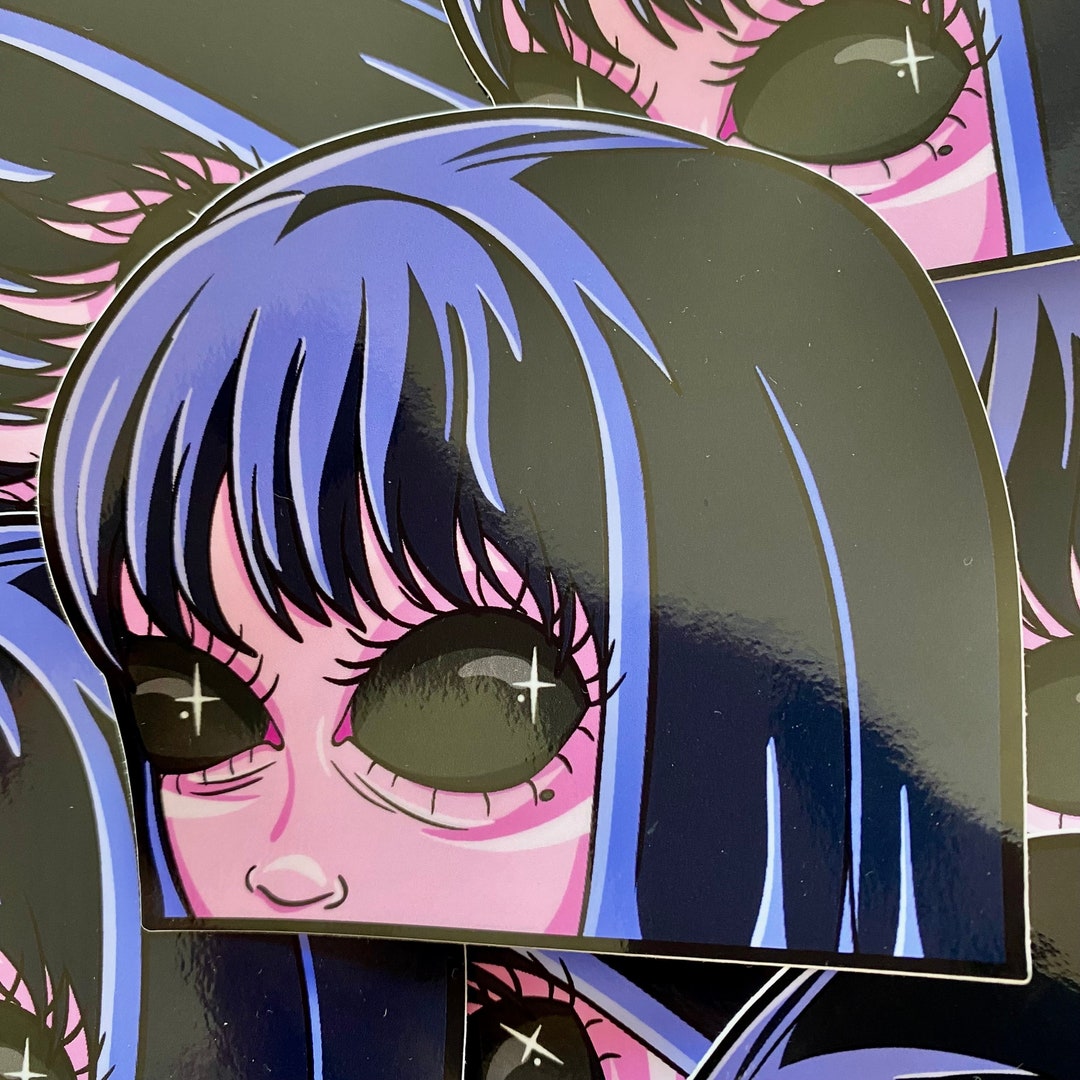 Kawaii Pink Space Alien Car Peeker Window Weatherproof Sticker Cute ...