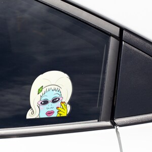 Juno Birch Car Peeker Sticker, English Alien Drag Queen Weatherproof ...