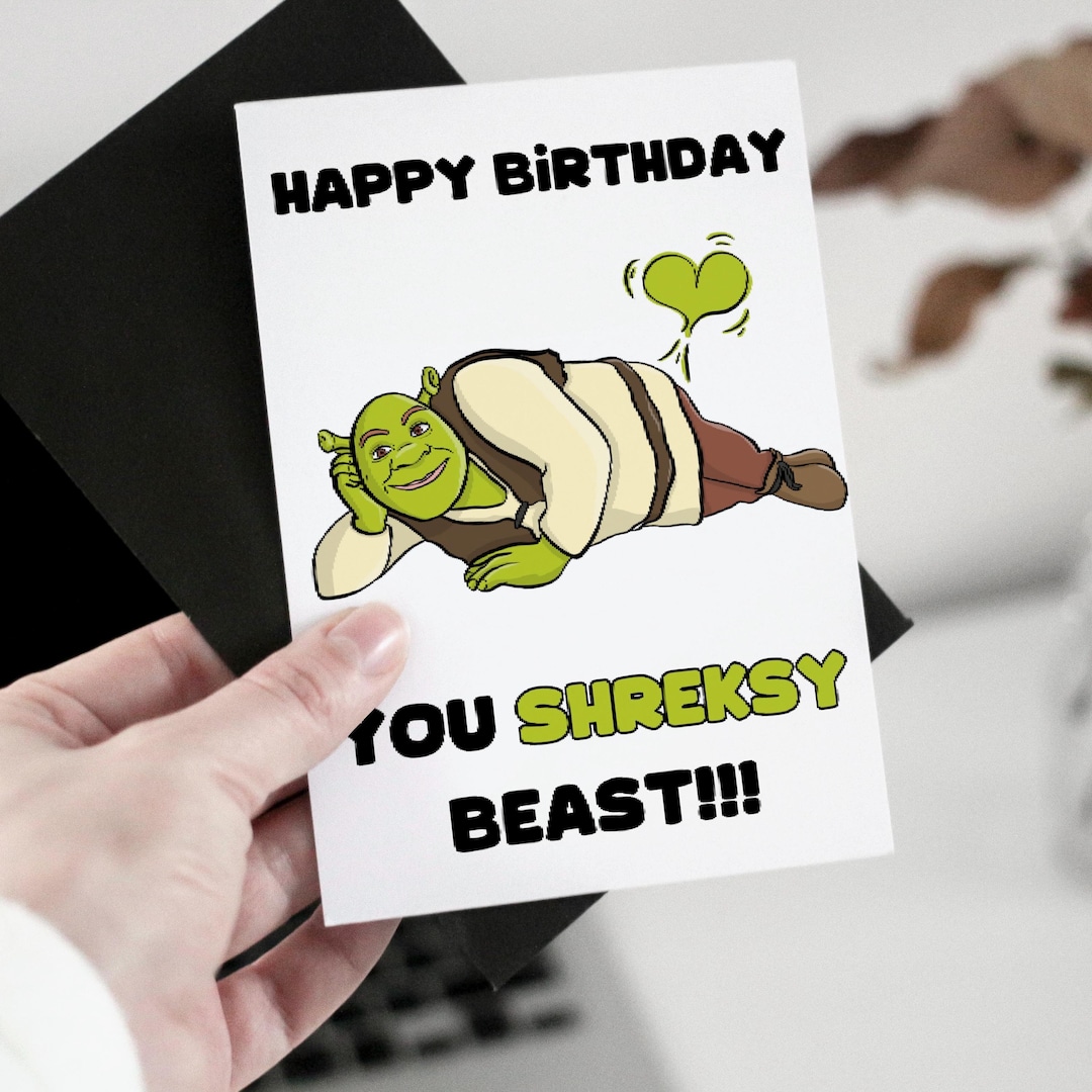 Shreksy Beast Birthday Greeting Card | Albi Arts | Valentines Day - Etsy
