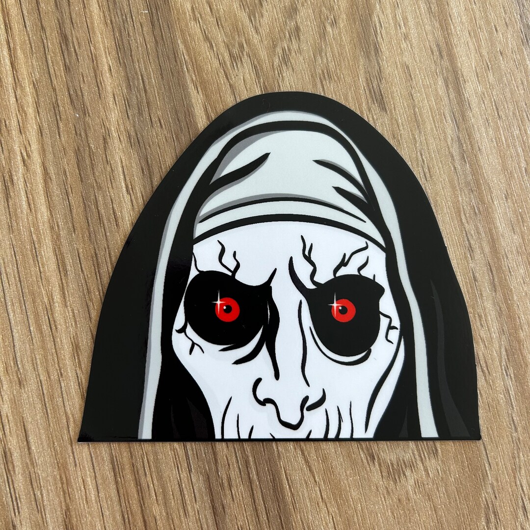 The Nun Car Peeker Sticker, Conjuring Horror Movie Window Sticker Cute ...