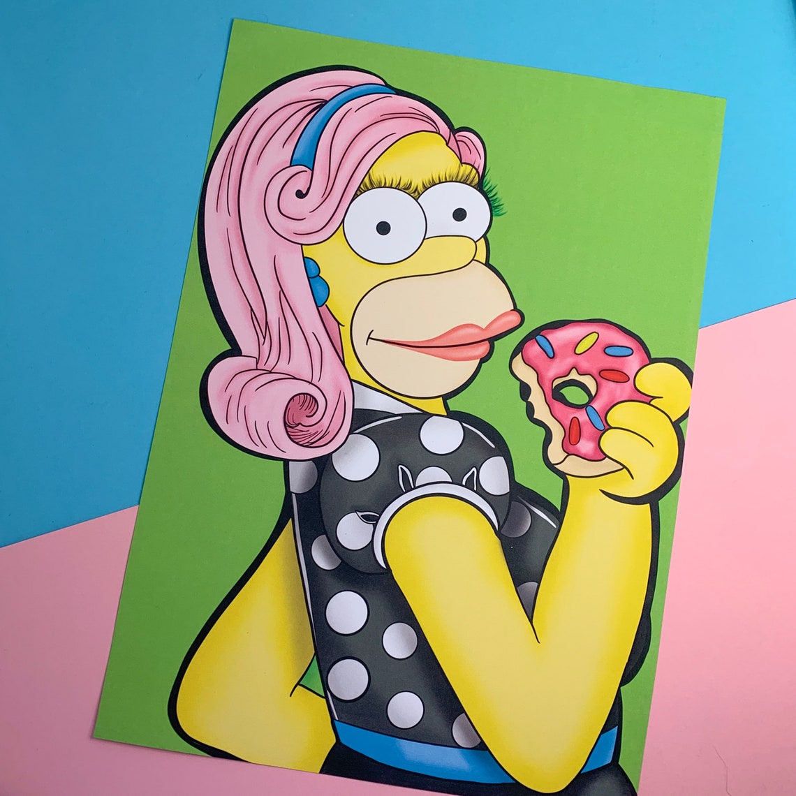 Homera 'Homer' Simpson im Drag Print Pop Art Drag | Etsy