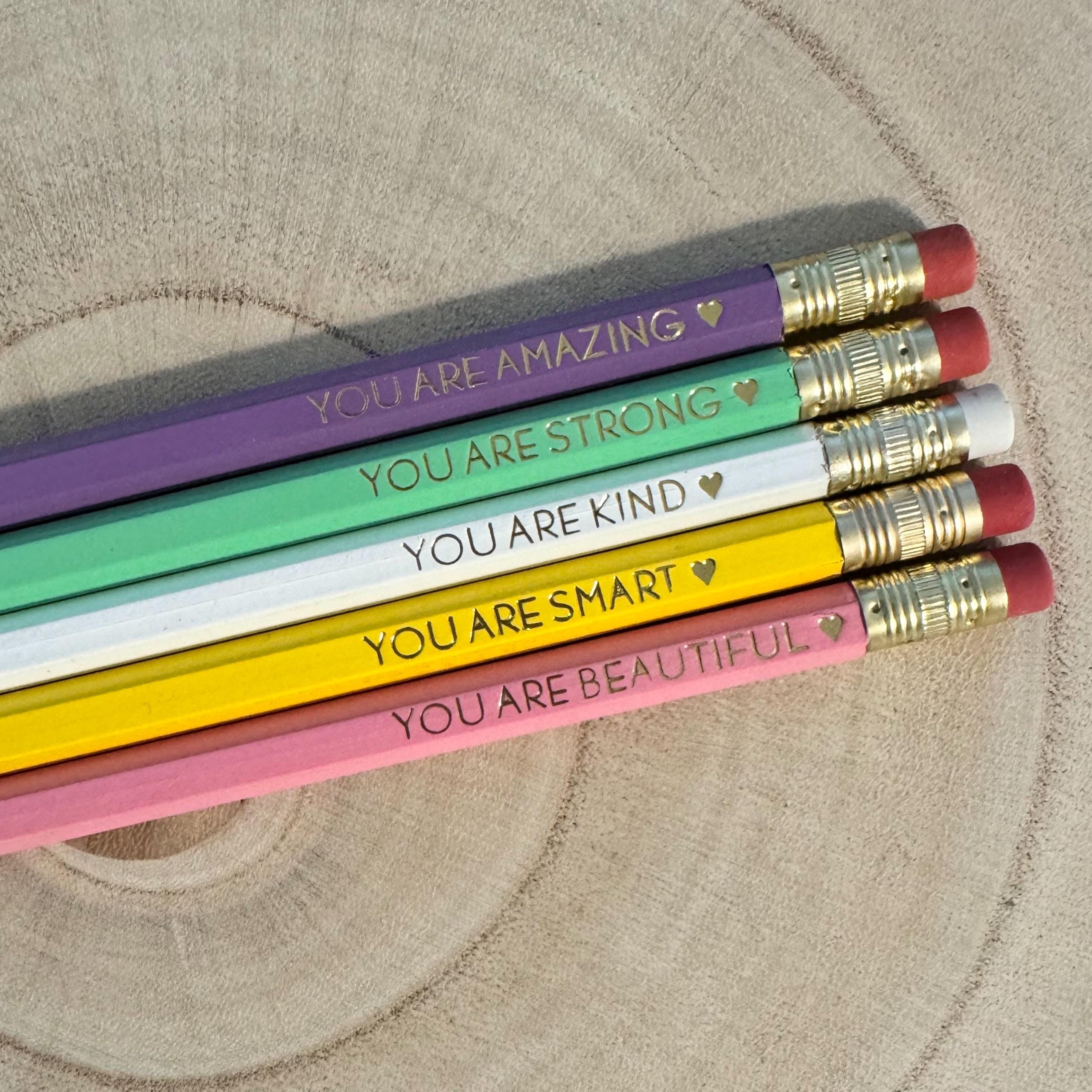 Affirmation Pencils, Motivational Pencil Set, Encouragement Pencils - Etsy