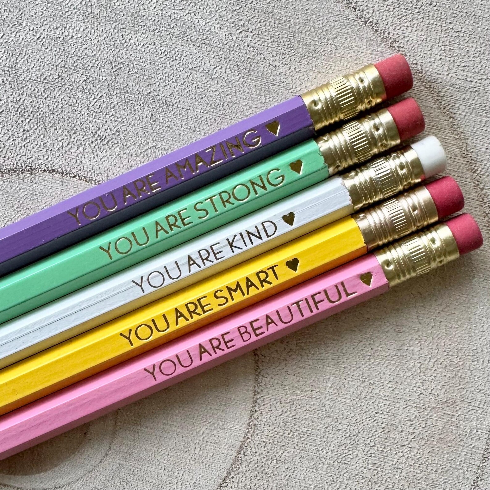 Affirmation Pencils, Motivational Pencil Set, Encouragement Pencils - Etsy