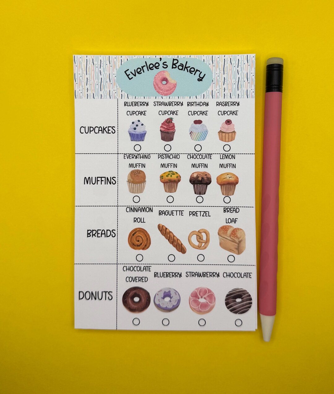 Pretend Play Bakery Notepad ~ Bakery Kids Dramatic Play ~ Play Food ...