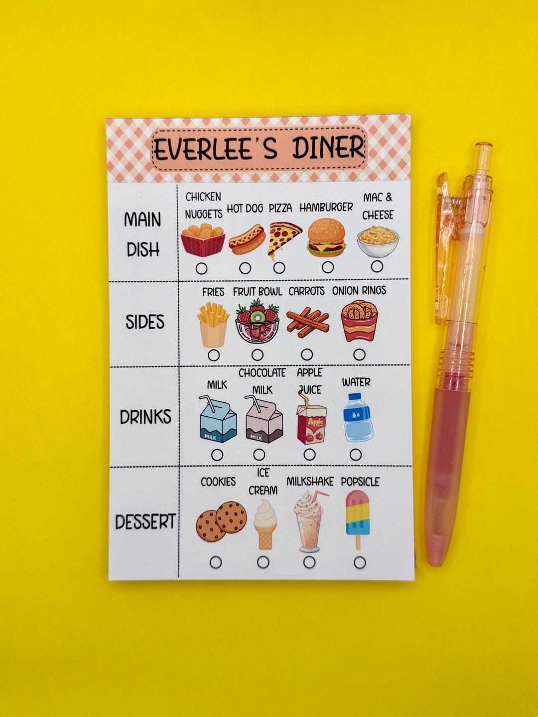 Pretend Play Diner Notepad ~ Diner Kids Dramatic Play - Etsy