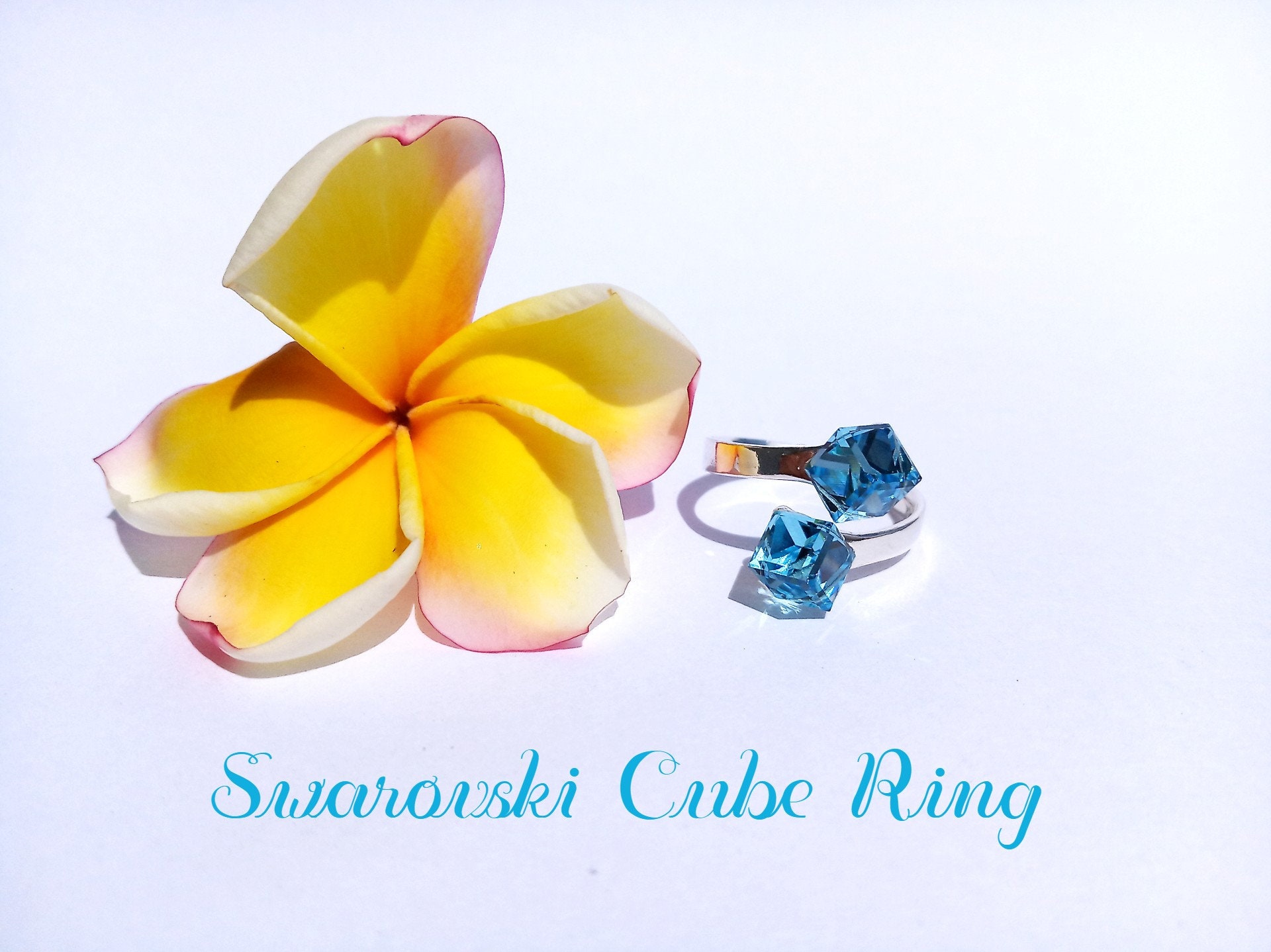 Swarovski ring Adjustable Ring Swarovski crystals ring Open | Etsy