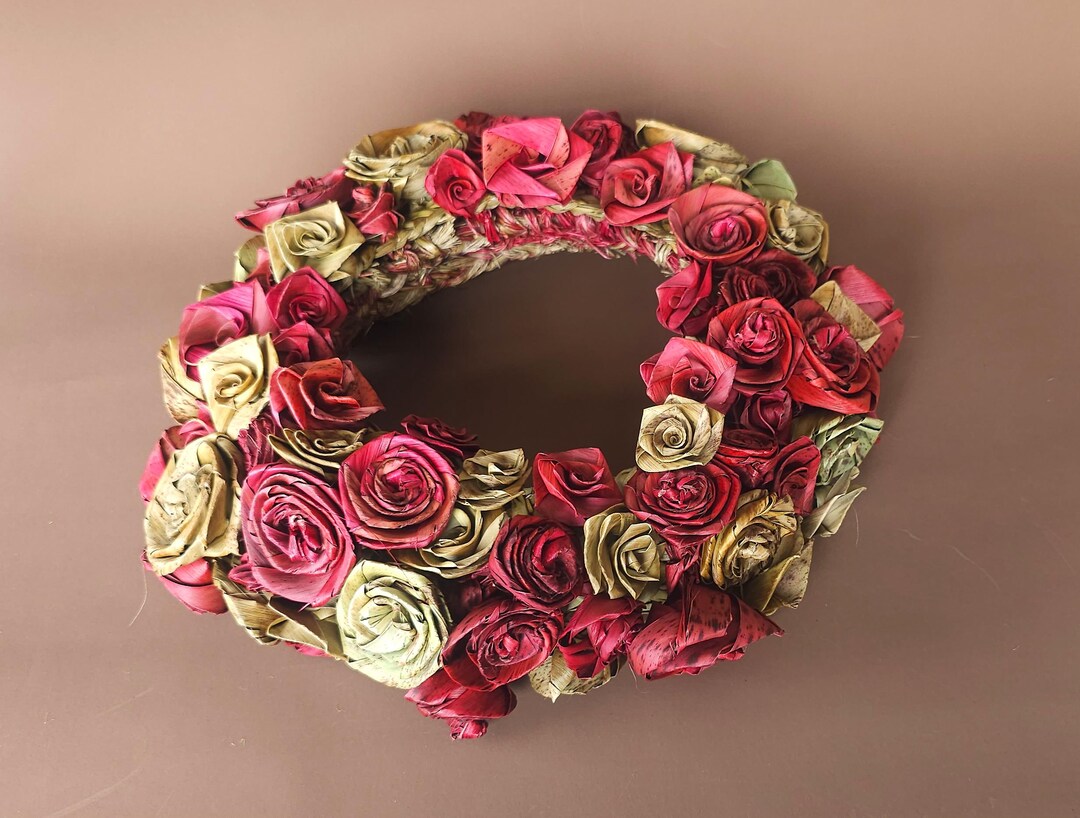 Handmade Harakeke Putiputi / Flax Rose Wreath - Etsy