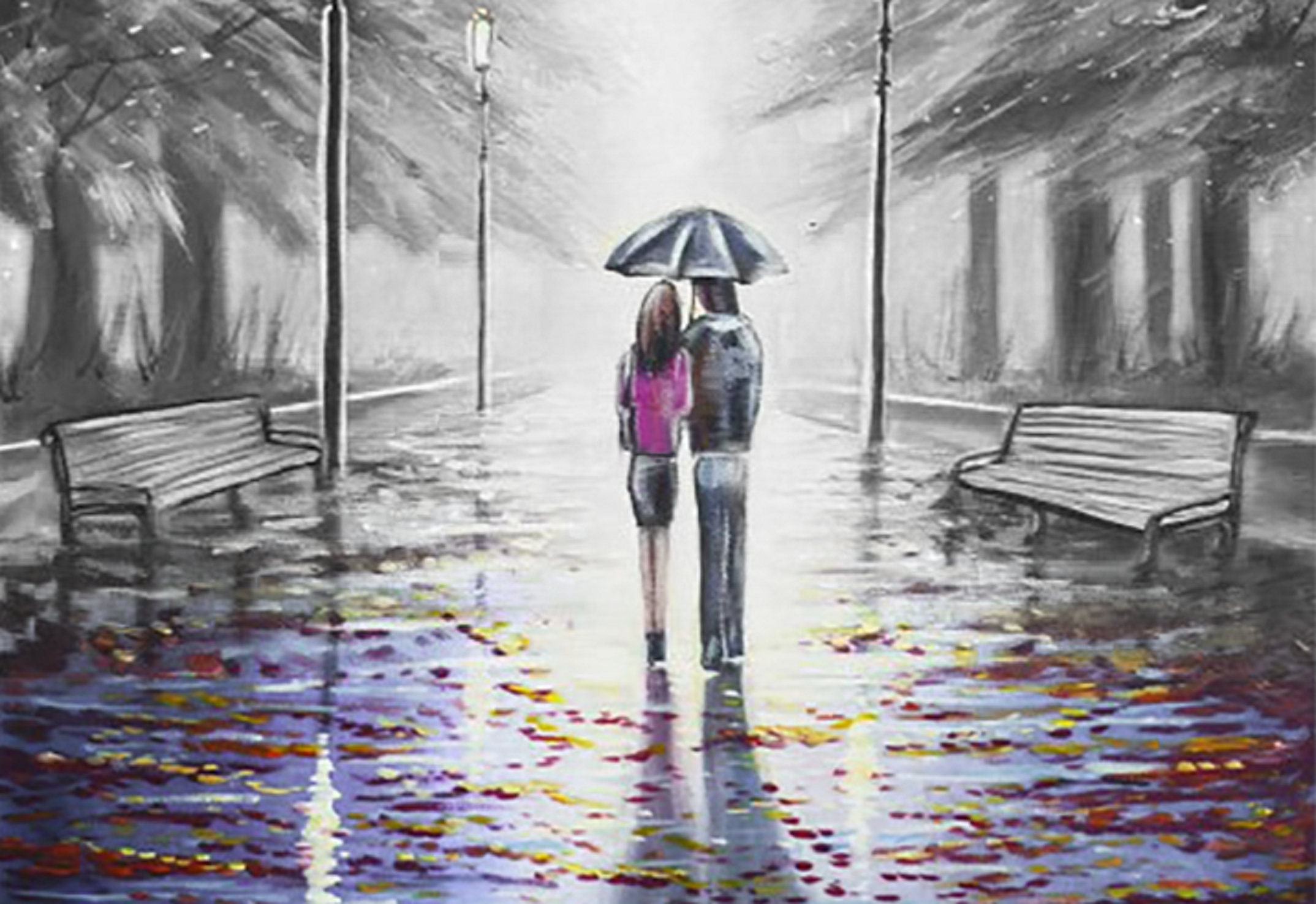 Original große Datum Malerei liebende paar Kunst moderne | Etsy