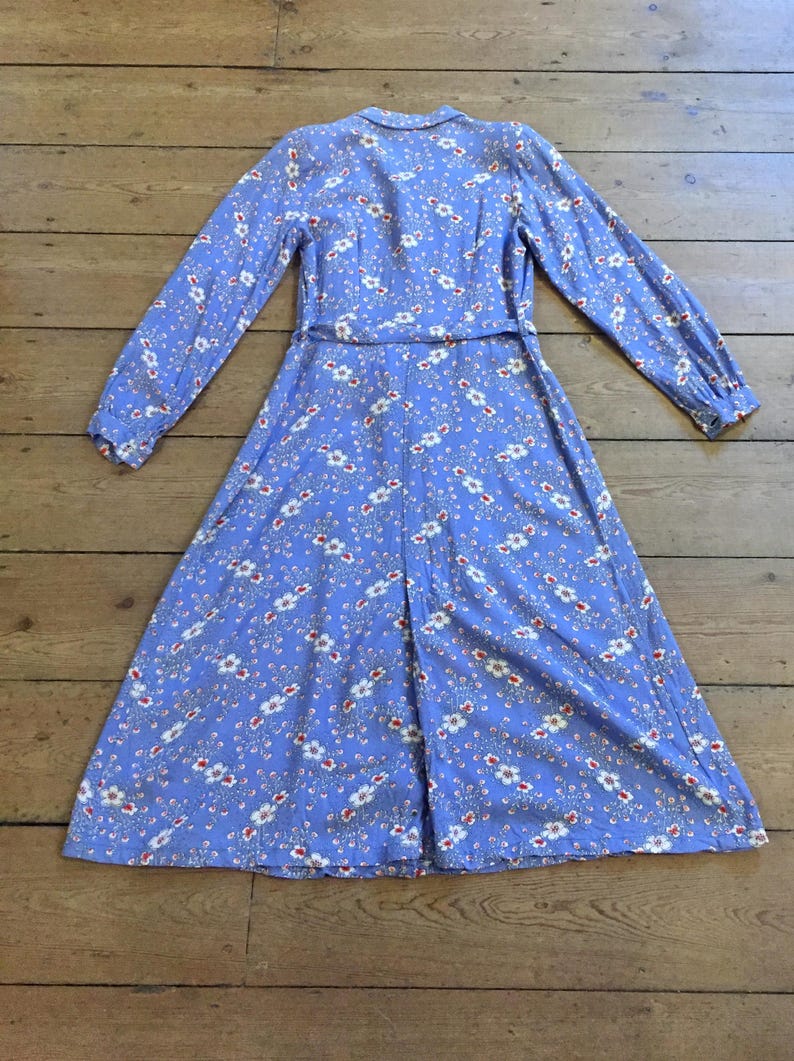 1940s CC41 Utility Wartime Blue Floral House Dress - Etsy