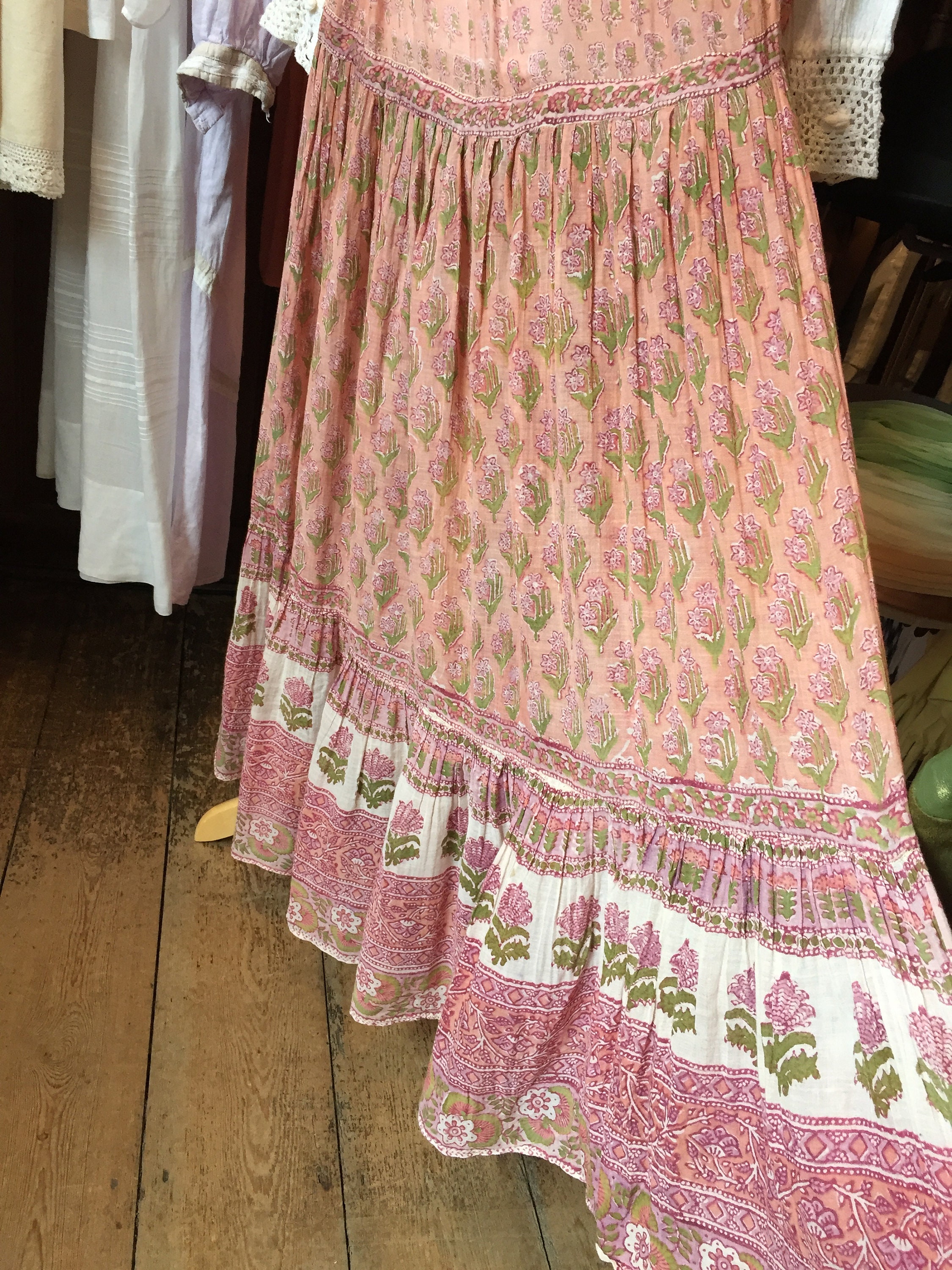1970s PHOOL Pink Indian Cotton Maxi Skirt S 8 - Etsy UK