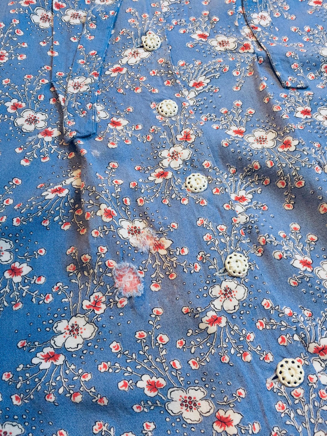 1940s CC41 Utility Wartime Blue Floral House Dress - Etsy