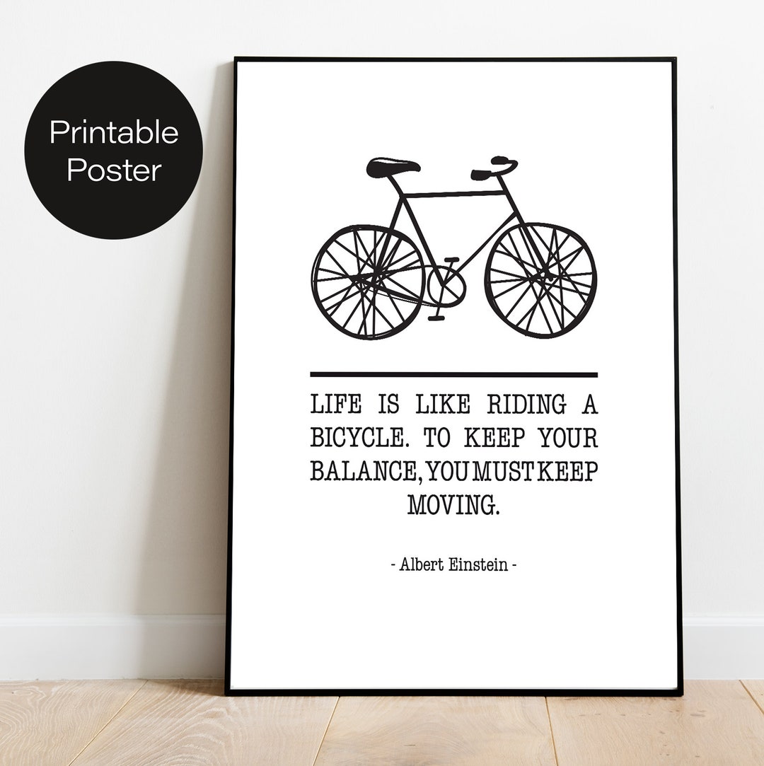 Printable Poster "life is Like a Bicycle..." - Etsy