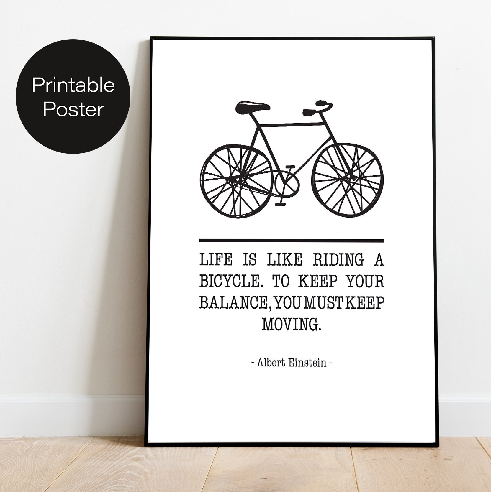 Printable Poster "life is Like a Bicycle..." - Etsy