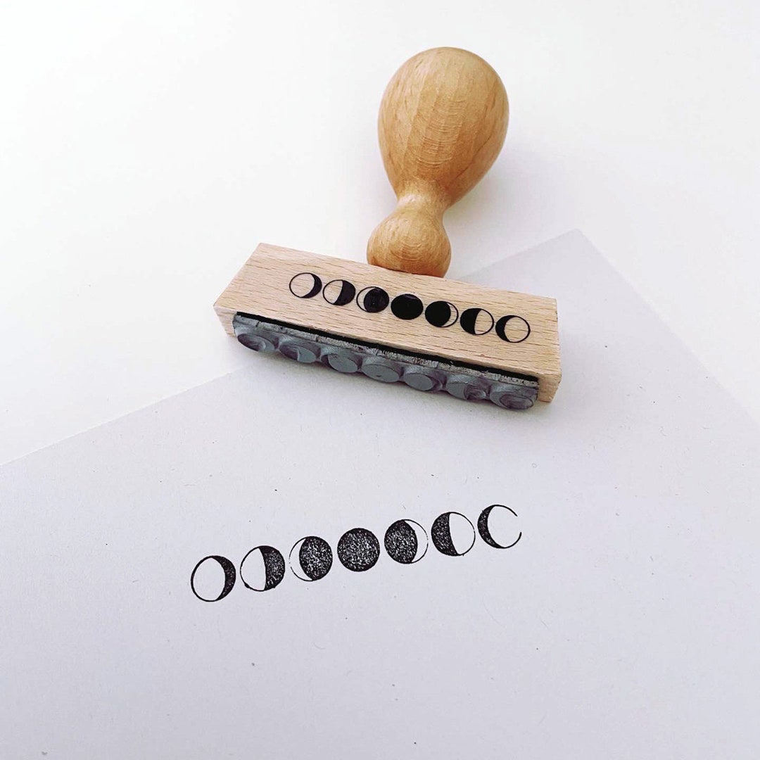 MOON PHASE Wooden Stamp Stamp Love, Stamp, Motif Stamp, Moon, Full Moon ...