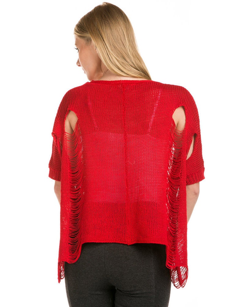 Star Knitted Fishnet Sweater - Etsy