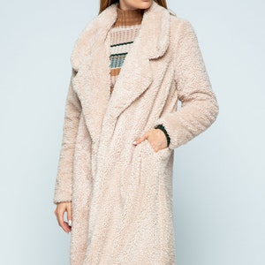 Long Cozy Teddy Bear Fluffy Pocket Side Lined Oversize Coat - Etsy