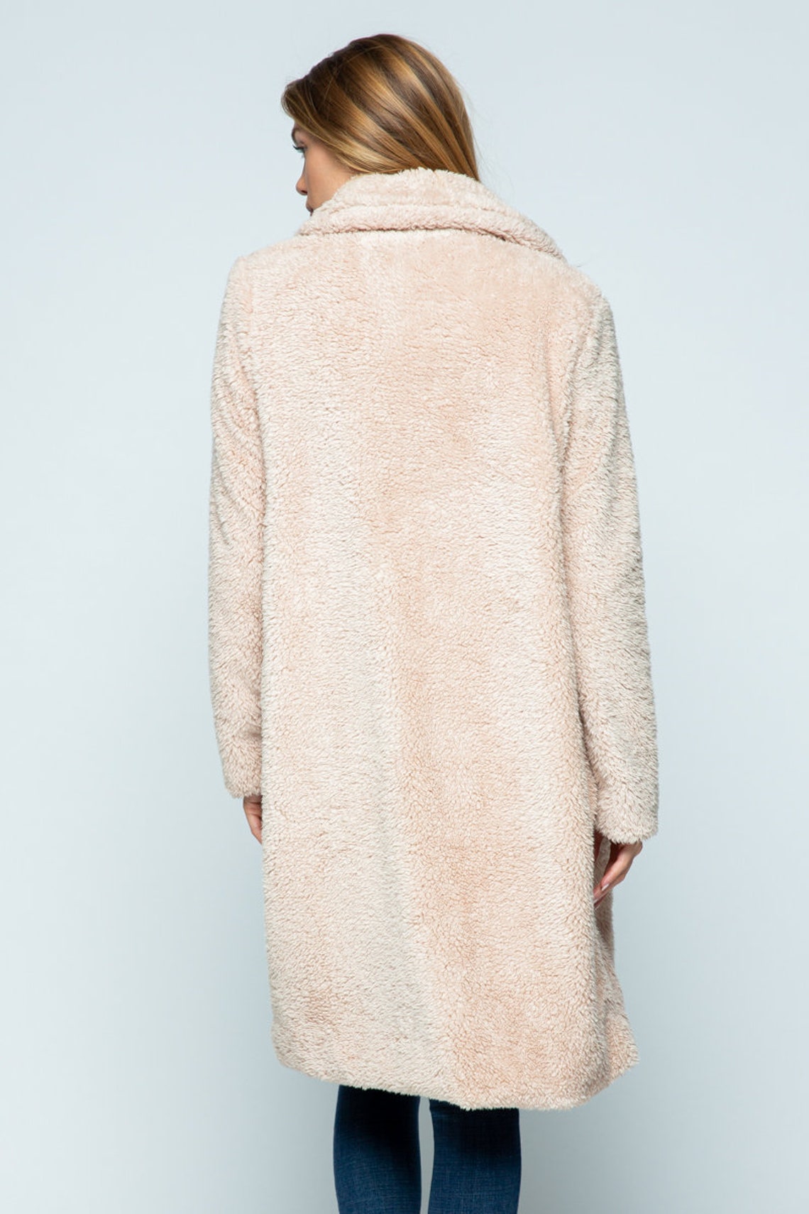 Long Cozy Teddy Bear Fluffy Pocket Side Lined Oversize Coat - Etsy