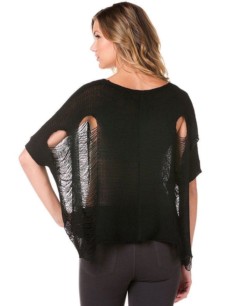 Star Knitted Fishnet Sweater | Etsy