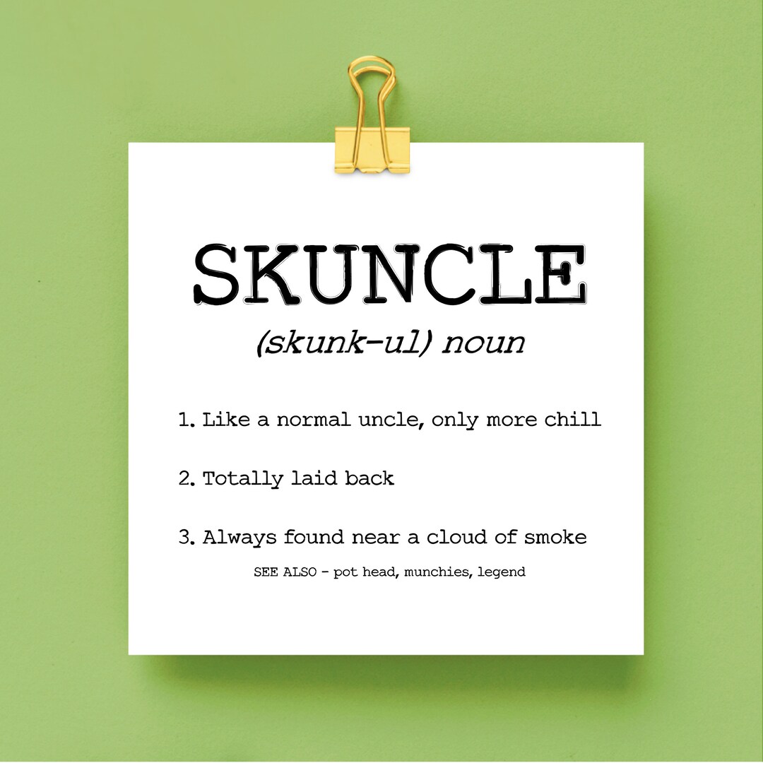 Uncle Skuncle Card Funny Cannabis Weed Joint Birthday Greeting Card for ...