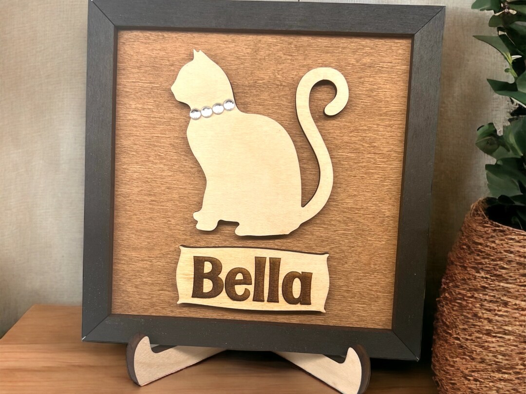 Personalized Cat Sign for Home, Wood Cat Sign, Custom Cat Sign, Gift ...