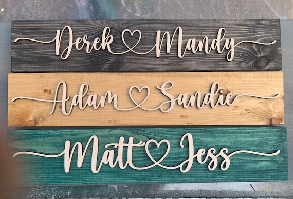 Couples Name Sign Personalized Wedding Gift 3D Name Sign - Etsy